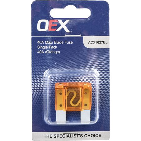 ACX1627BL - OEX Maxi Blade Fuse, 40a Orange - Single Pack | SES Direct Ltd