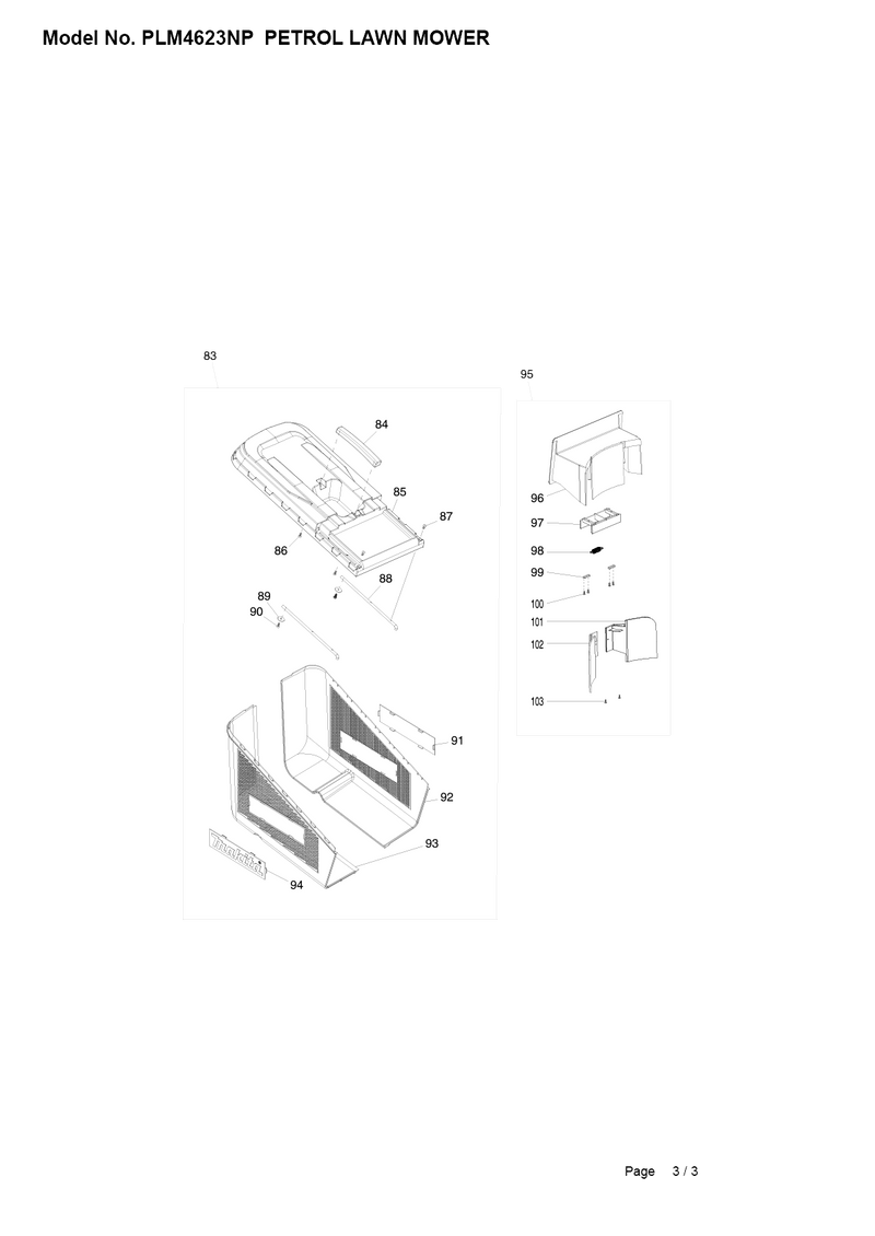 GRASS CATCHER BRACKET PLM4614P | SES Direct Ltd